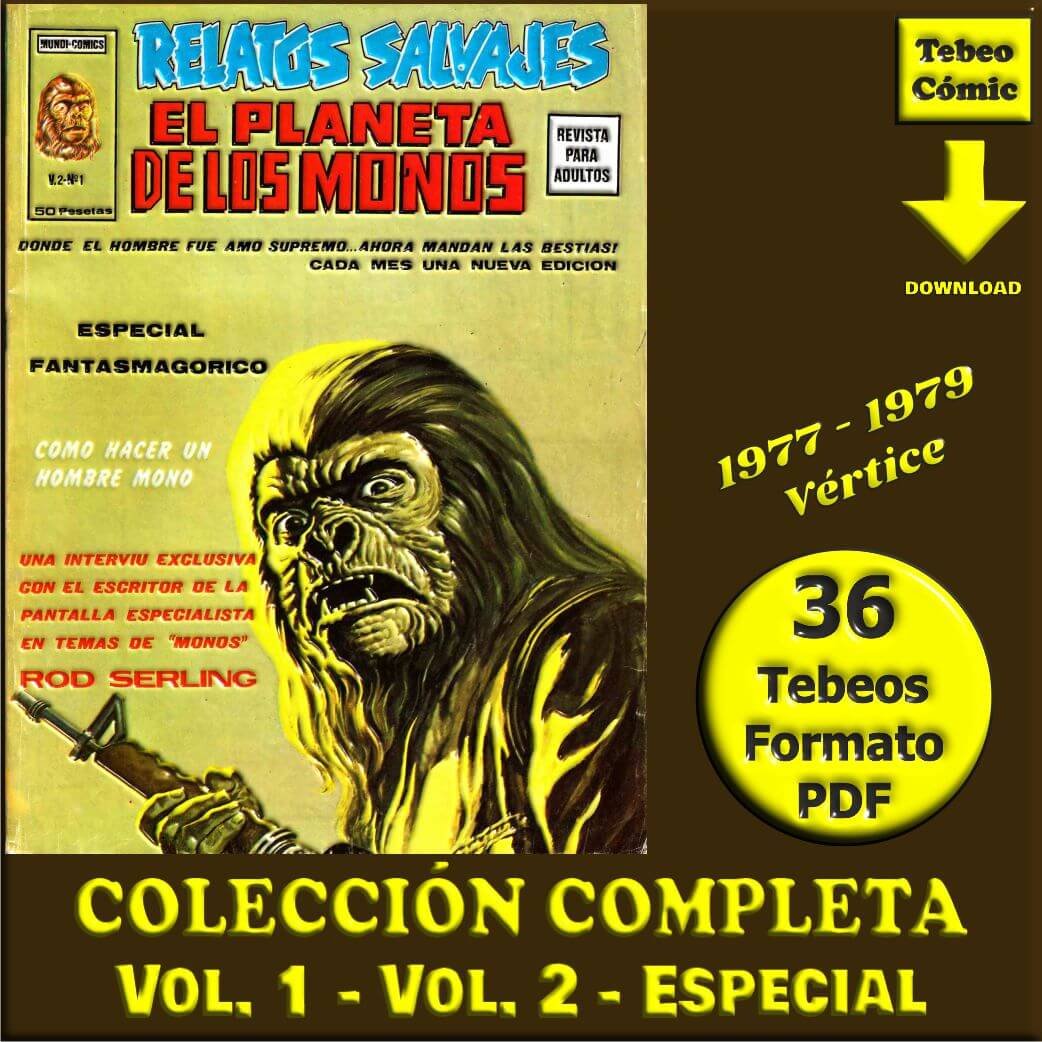 EL PLANETA DE LOS MONOS (Simios) - 1977 - Vol 1, 2 y Especial - Vértice ...