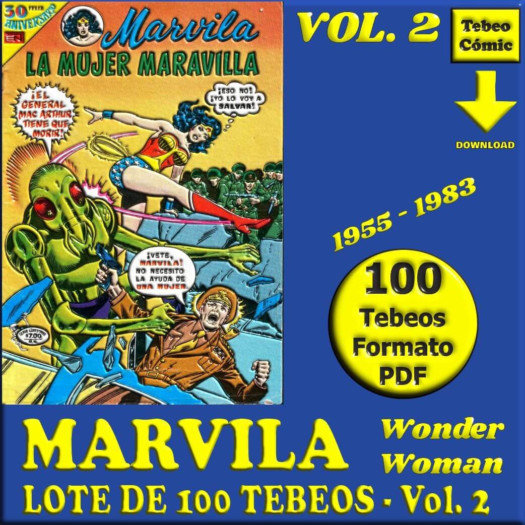 MARVILA (Wonder Woman) - Vol. 2 - 1955 - Novaro - Lote de 100 Tebeos En ...