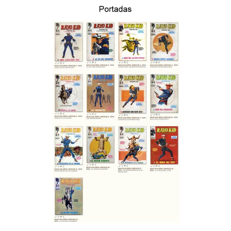 RAYO KID - 1970 - Vértice – Colección Completa – 13 Tebeos En Formato PDF - Descarga Inmediata ...