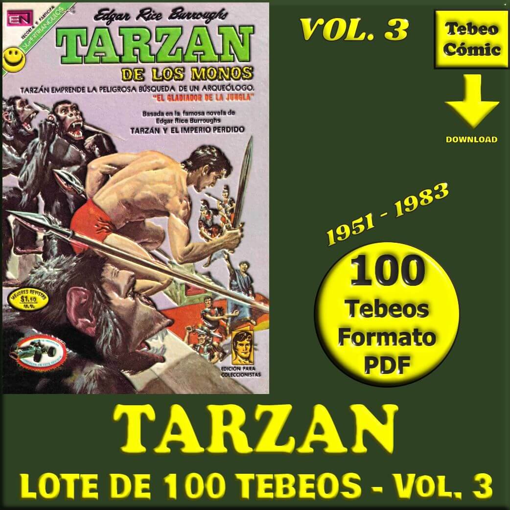 TARZAN - Vol. 3 - 1951 - Novaro - Lote de 100 Tebeos En Formato PDF ...